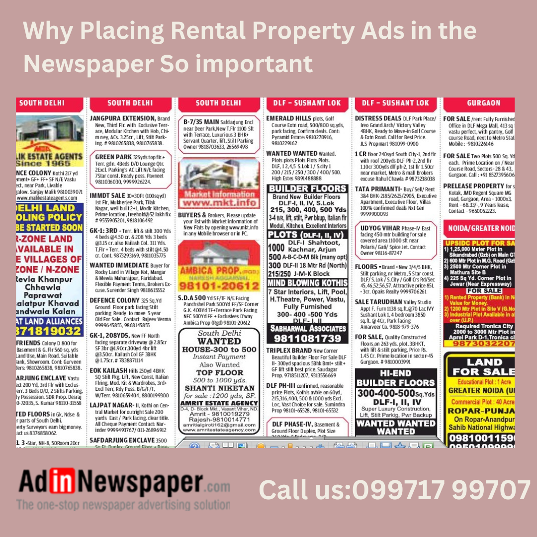 Why Placing Rental Property Ads in the Newspaper So important – Instant ...